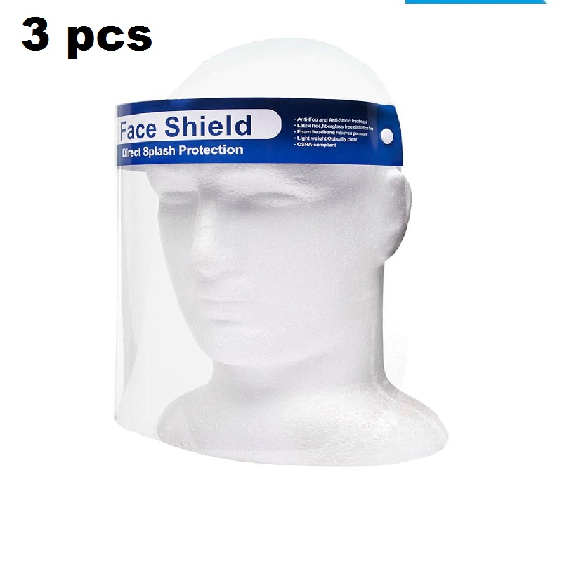 Careta Protector Facial Anti-Empañante Durable Face Shield 3 pcs