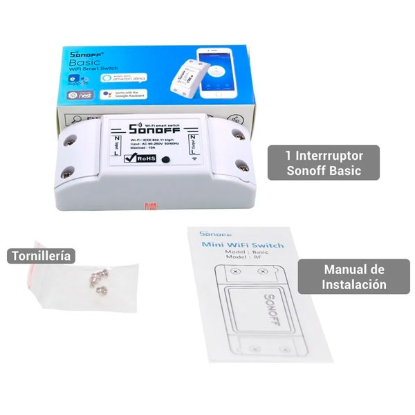 Interruptor Sonoff Basic Wifi Casa Inteligente 1 Canal Controla de Forma Remota