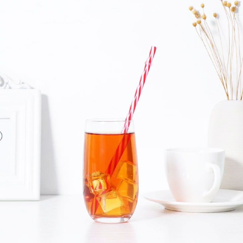 12pz Popotes Reutilizables Rojos de Plastico Duro