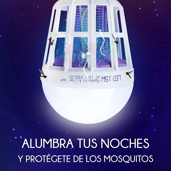 Foco Lampara Mata Mosquitos Atrapa Insectos Luz Uv Entrada Electrocuta