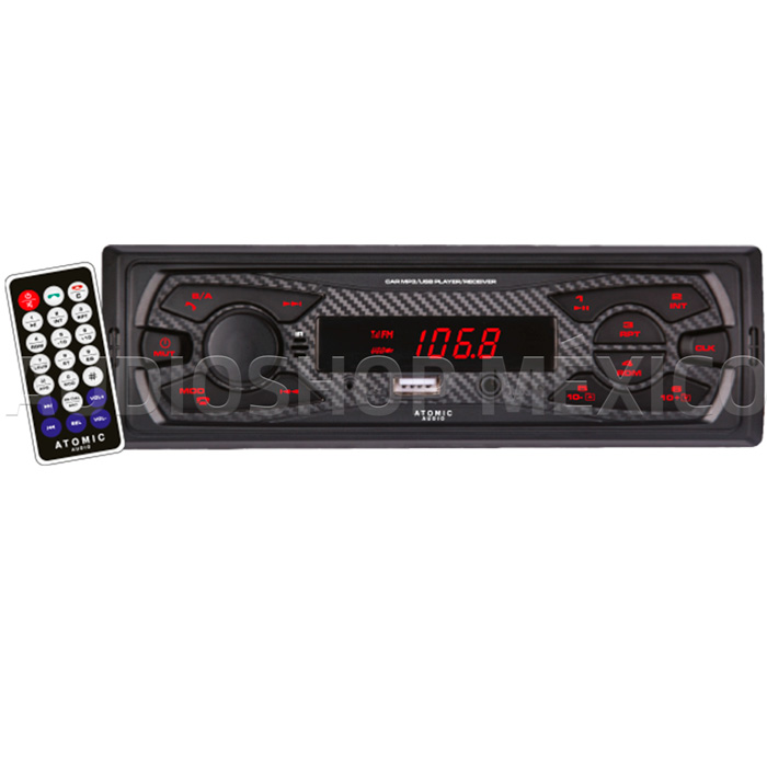 Estereo Bluetooth Usb Mp3 Aux Fm 1din Atomic Audio Silver300