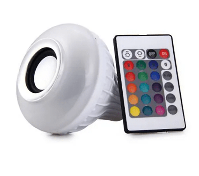 Foco Led Multicolor Bocina Bluetooth Control Remoto