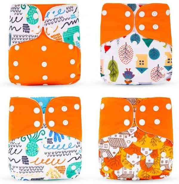 Pañales Ecológicos de Tela para Bebes Kit de 4 Pañales y 8 Insertos ...