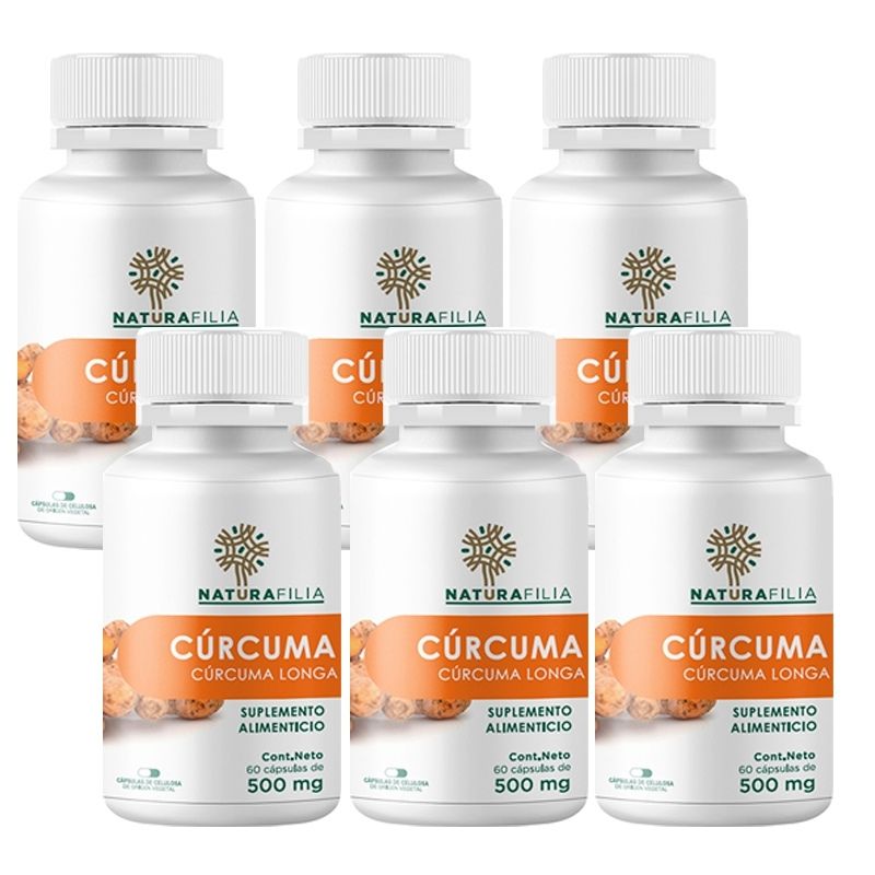 Cúrcuma Pack, 6 envases de 60 Cápsulas 500mg - Naturafilia® de Zona ...
