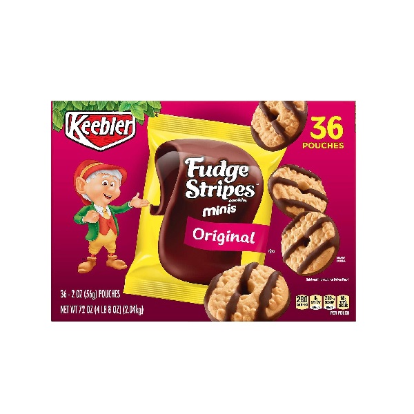 Galletas Mini Fudge Stripes Original Keebler, Caja con 36 piezas, 2.04 kg