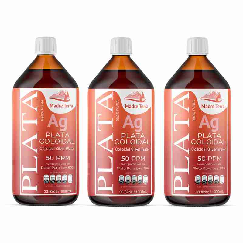Plata Coloidal Colloidal Silver 50 Ppm Paquete Con 3 Litros
