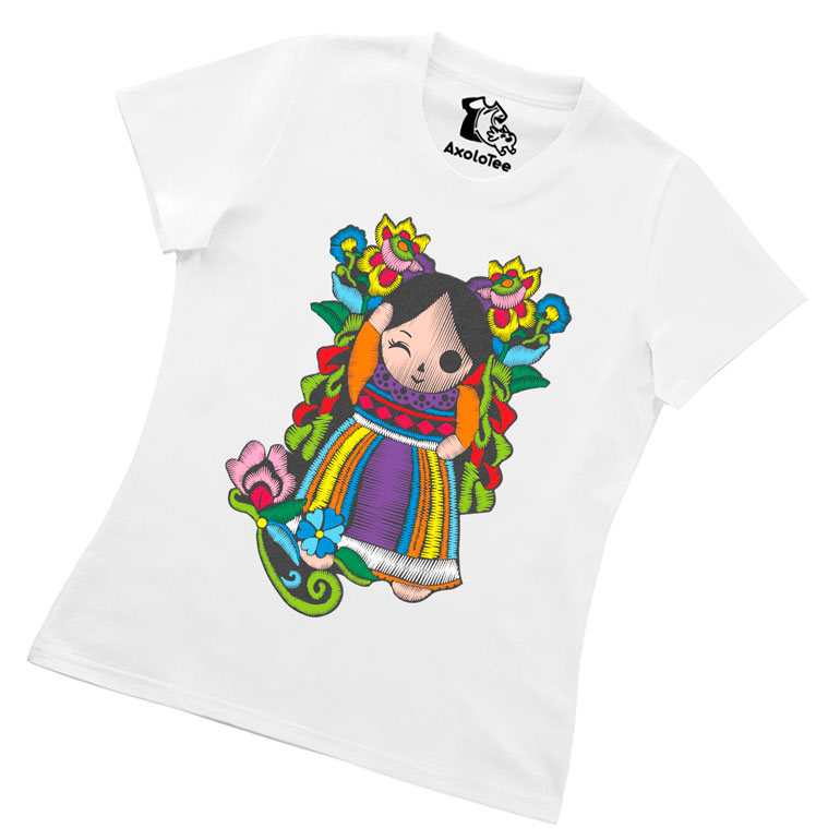 Playera dama - Coqueta Lele Efecto bordado