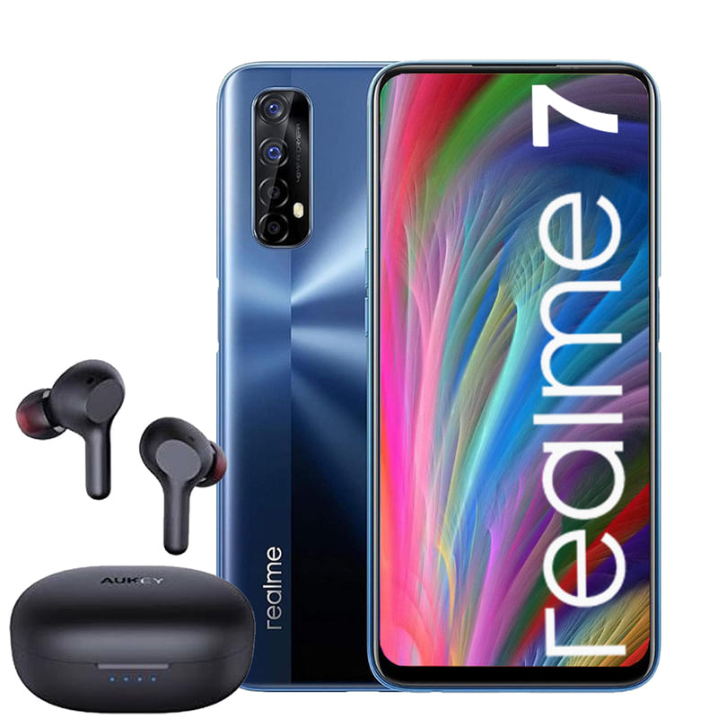 Realme 7 RMX2155 6GB-64GB Azul + Audífonos Bluetooth 5.0
