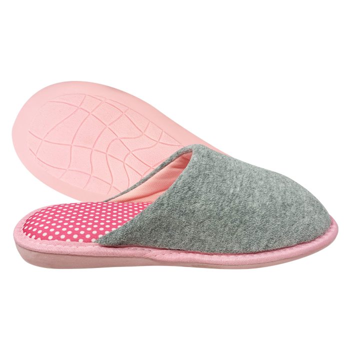 Pantufla Arra Bordado Mariposa Color Gris para Dama