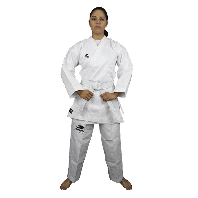 Uniforme Karategui Juvenil-Adulto Fire Sports® Blanco 55% Algodon Karate