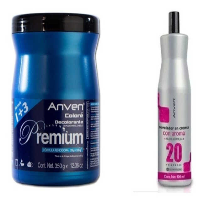 Tarro Decolorante Premium + Revelador 20 vol Anven