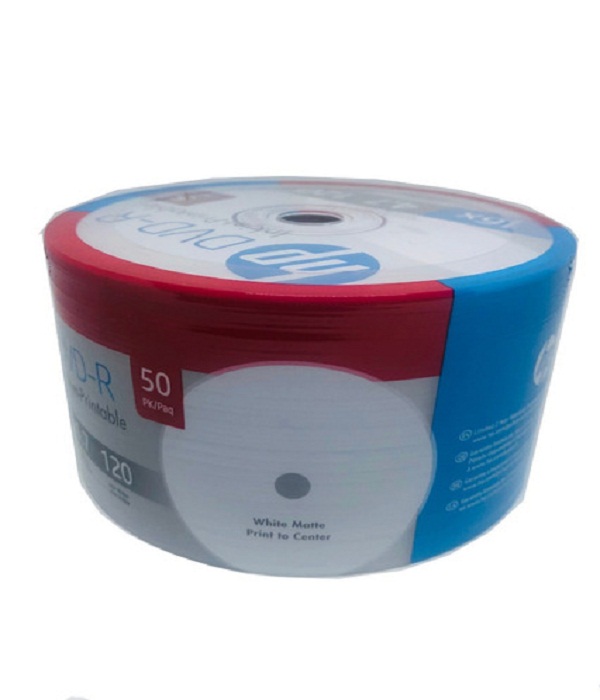 DVD-R IMPRIMIBLE MARCA HP 100 PIEZAS