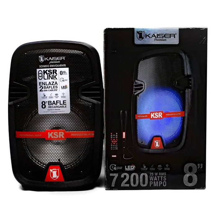 Kaiser Bafle De 8 Pulgadas Con Entrada Rca Recargable