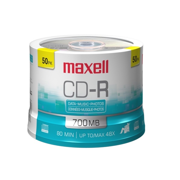 Maxell Disco Compacto CD-R / 48X / 700MB / Paquete con 50 Piezas / 648250