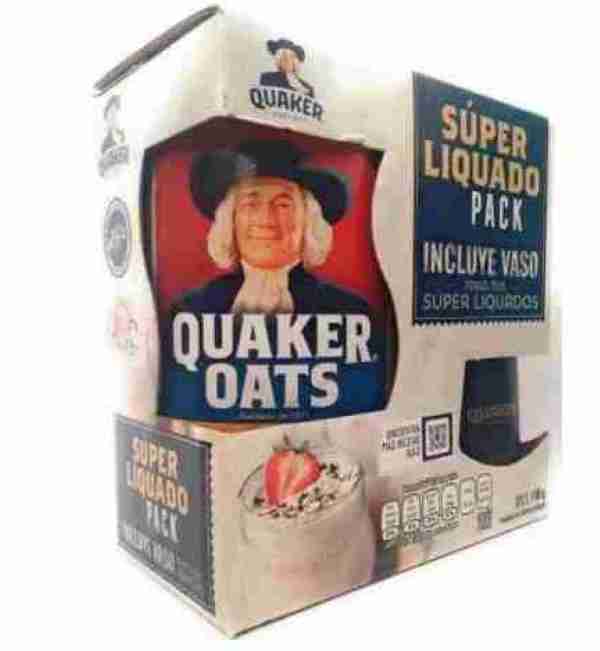 Quaker Super Liquado pack. Incluye 1 bote avena Quaker oats + 1 vaso ...