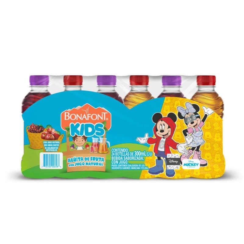 Agua Bonafont Kids Surtidos 24 pzas de 300ml