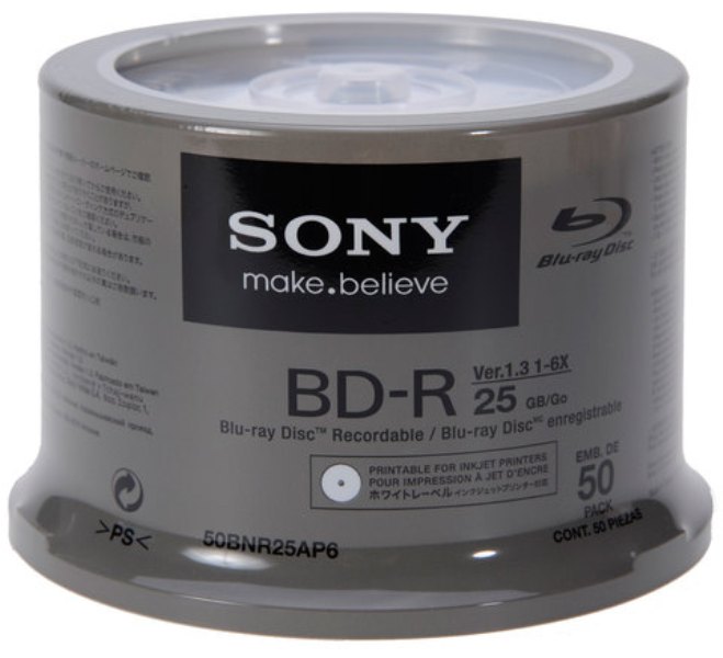 BD-R IMPRIMIBLE MARCA SONY 50 PIEZAS