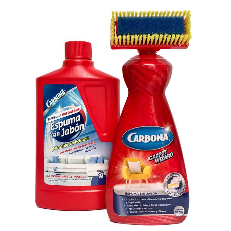 Espuma Sin Jabon Quita Manchas para Alfombras, Tapetes y Telas, Carbona ...