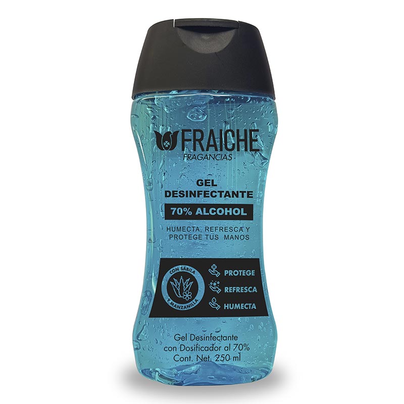 19 pz Fraiché Gel Antibacterial 70% alcohol azul