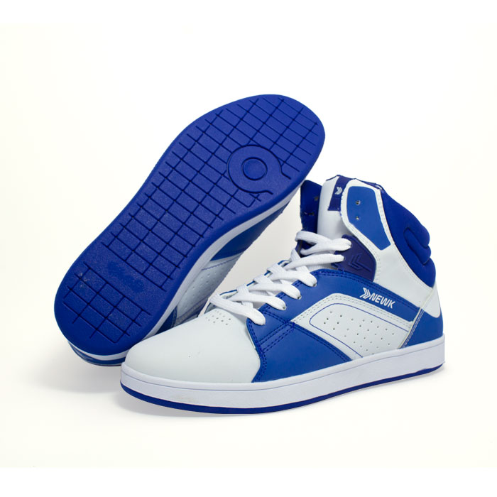 Tenis Newk Para Hombre Línea Elfo Color Blanco Con Azul Rey.