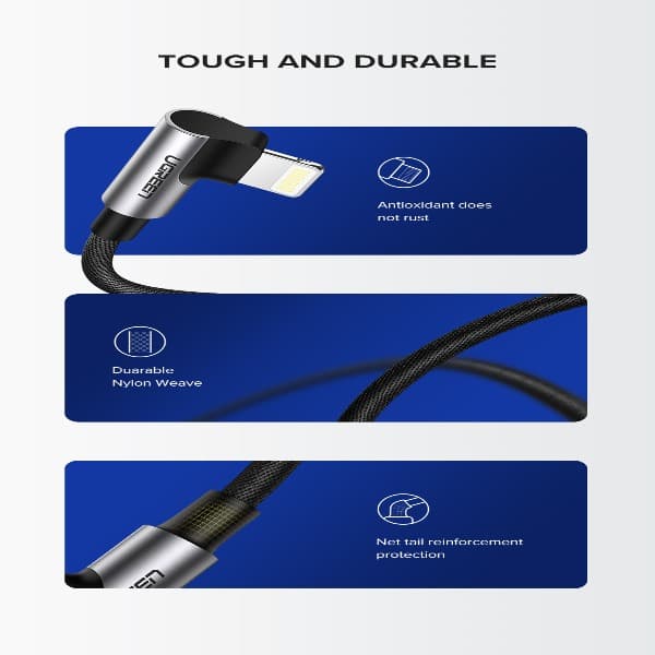 Cable 90 grados USB a Lightning 2 metros Ugreen