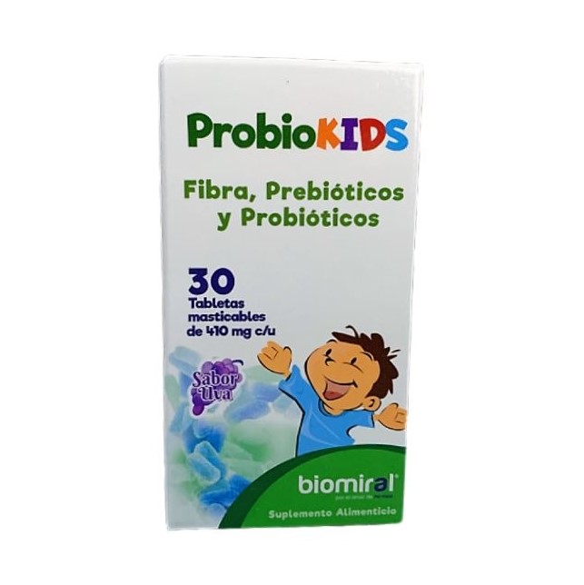 Probioticos Masticables Para Niños 30tab Probiokids Biomiral