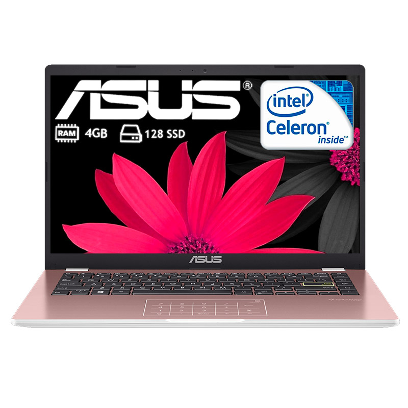 Laptop ASUS intel celeron 128gb SSD 4GB 14pulgadas - Rosa