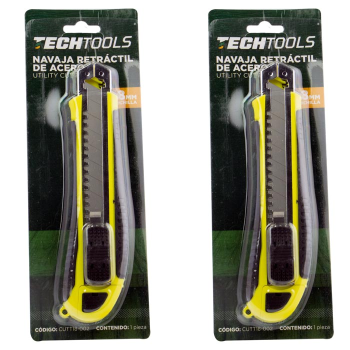 Cutter Navaja Retráctil de 18 mm (Incluye 2 piezas)
