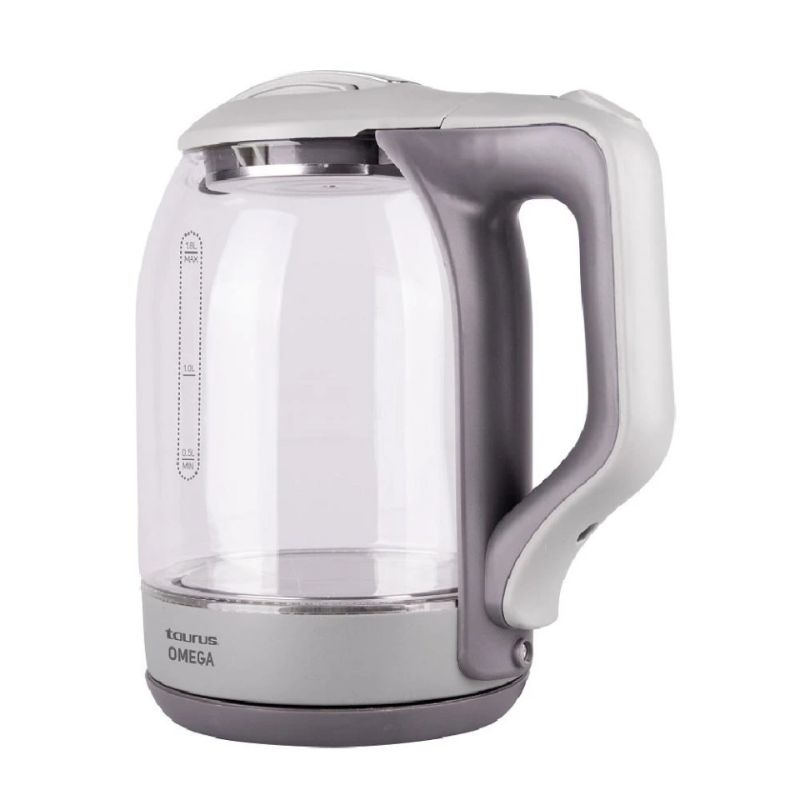 Tetera Eléctrica de Vidrio TAURUS OMEGA con Luz Led 1.8 L