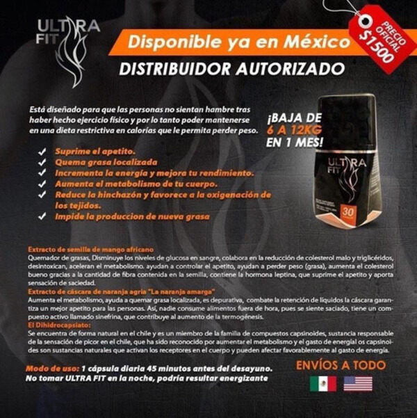 Pastillas Ultra Fit Cápsulas Suplemento Termogénico /aq