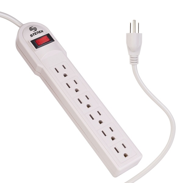 Multicontacto de 6 salidas verticales y reset iluminado