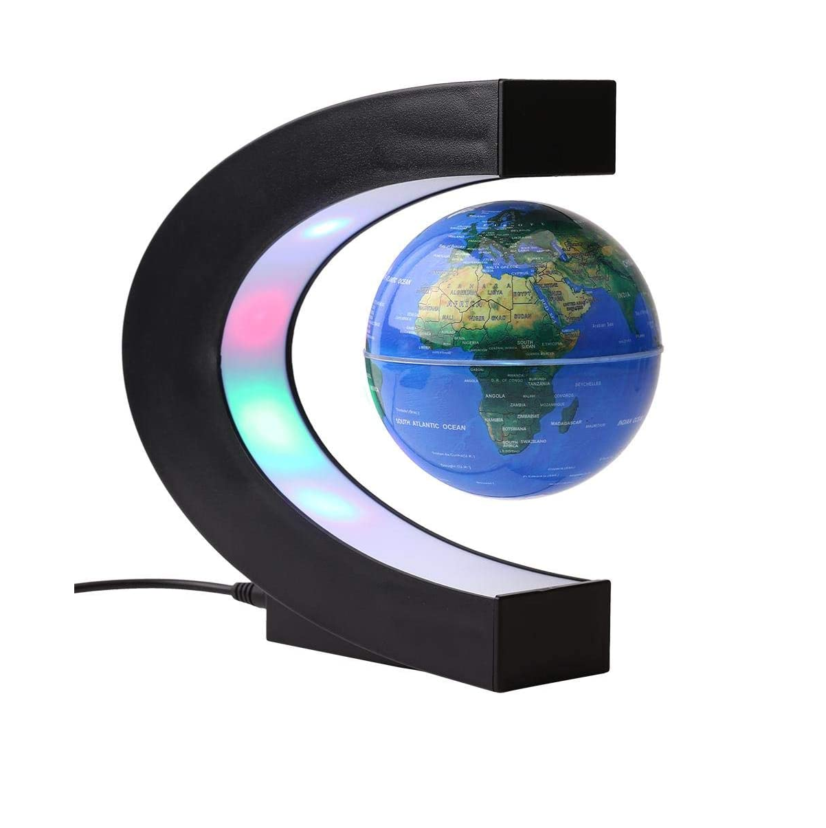 Mapa Del Mundo Magnético Giratorio (Azul)