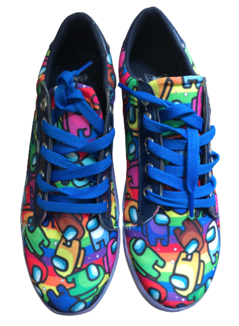 Tenis Among Us para Niños con suela Led (Arcoiris)