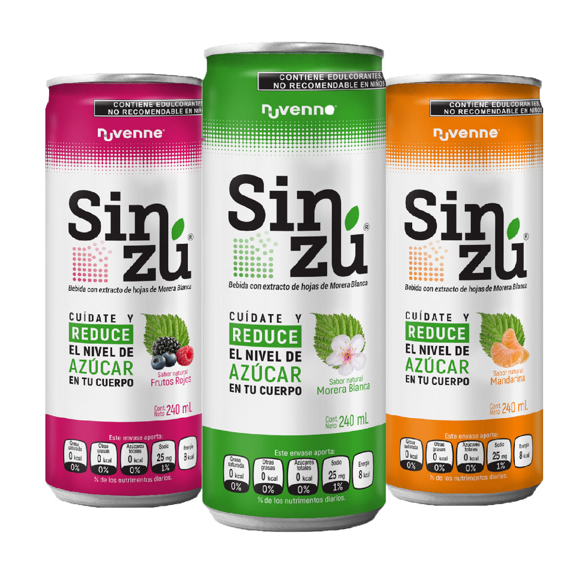 4 Pack Sinzú Bebida Bloqueador Carbohidratos Morera Blanca Sabores