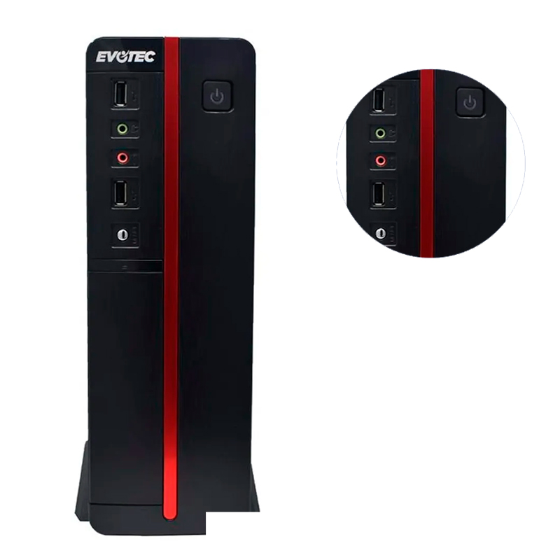 Gabinete Evotec Slim Viena Micro Atx Fuente 600w Ev-1011