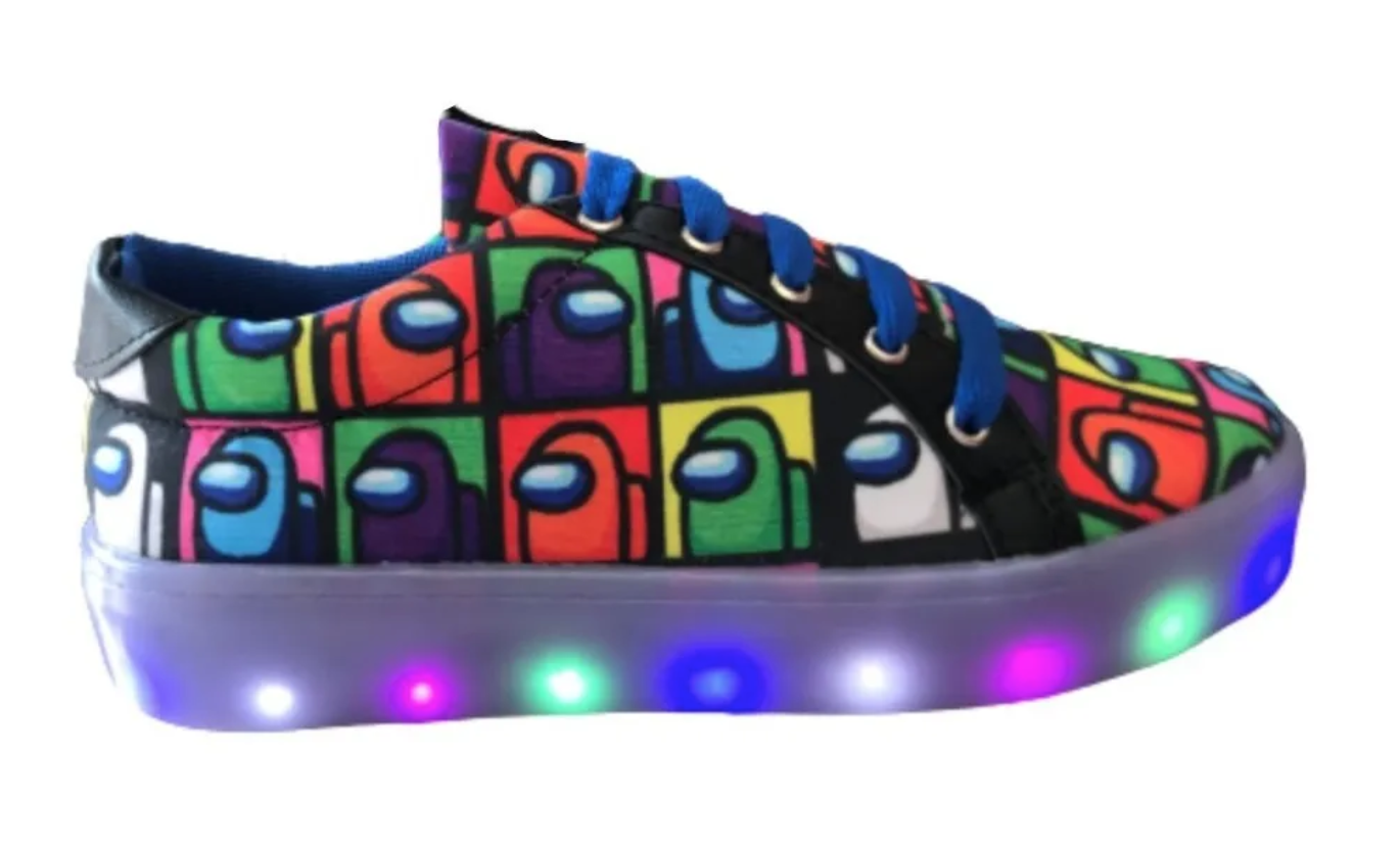 Tenis Among Us para Niños con suela Led (Cuadros)