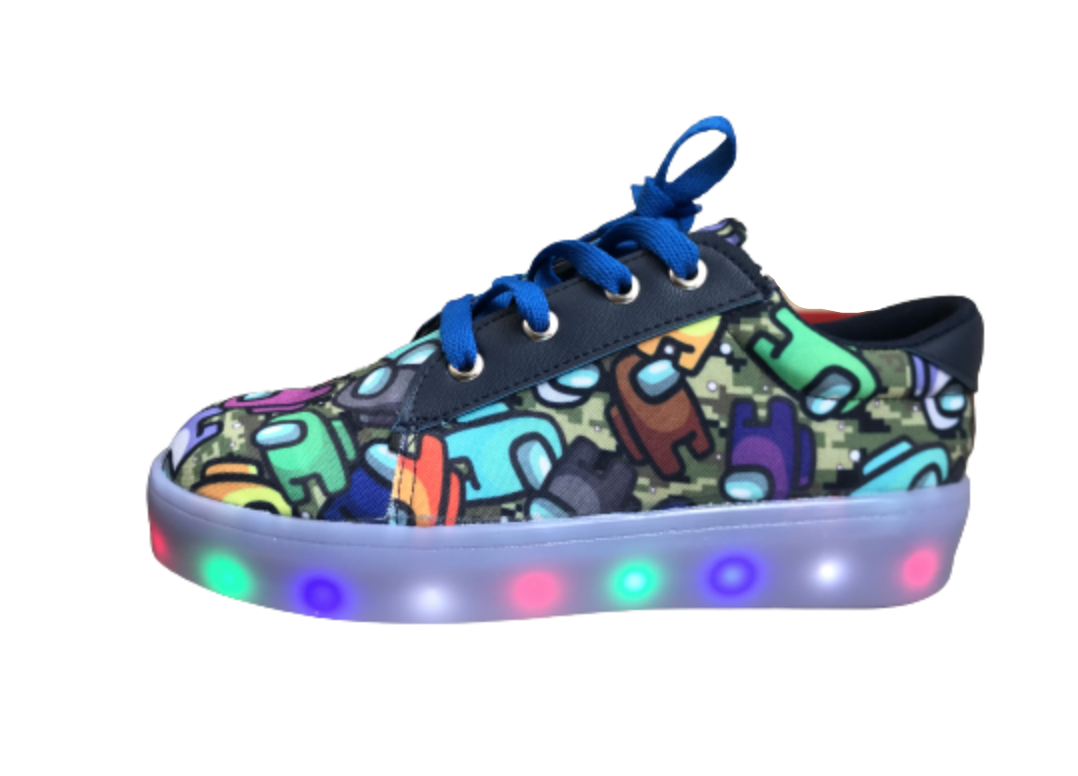 Tenis Among Us para Niños con suela Led (Militar)