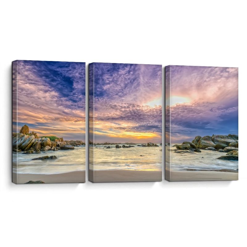 Cuadros Decorativos Atardecer en la Playa MobileCity Set 3 piezas 40 x 60
