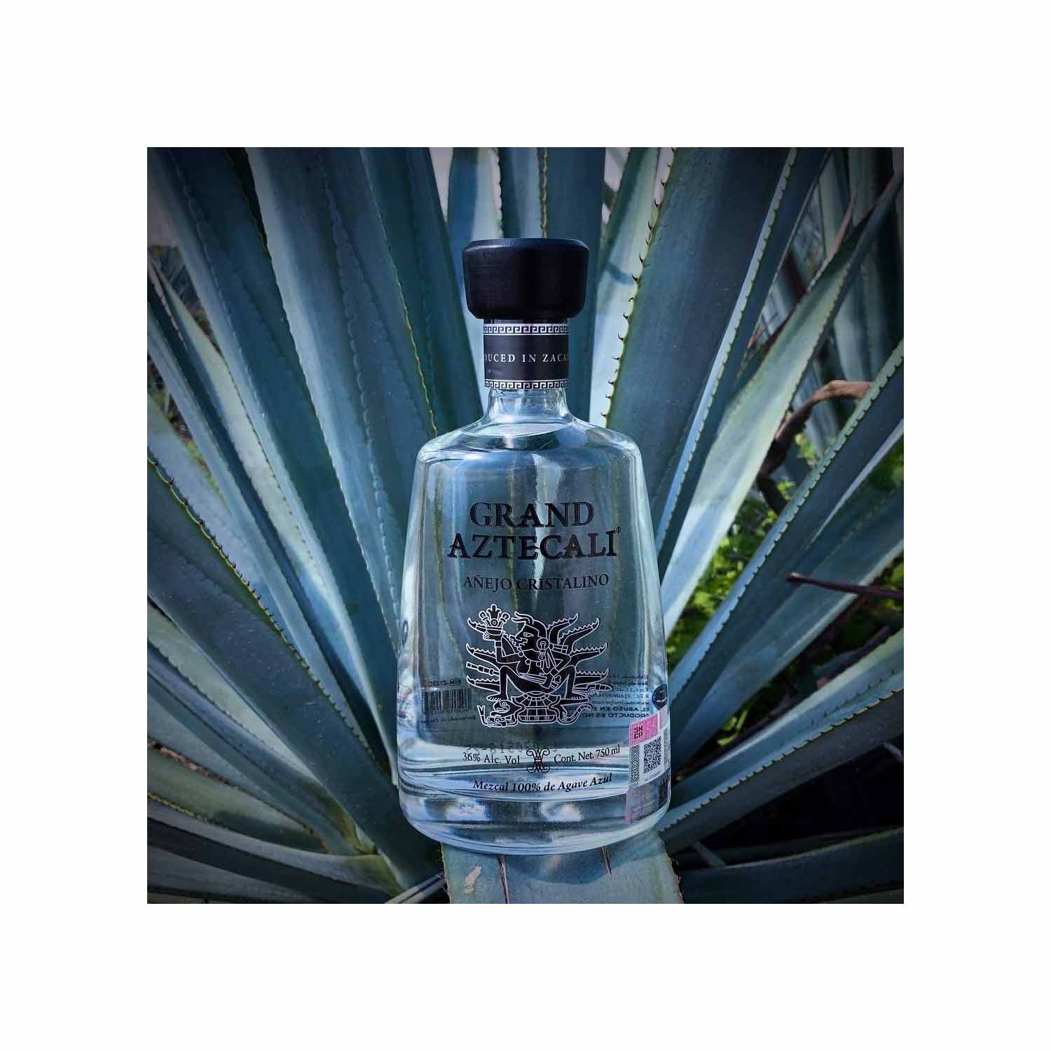 Mezcal Grand Aztecali Añejo Cristalino 750ml Agave Azul Premium