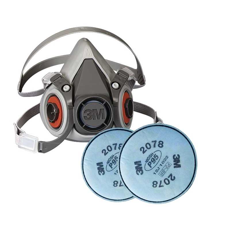Respirador Media Cara Mascarilla 3m 6200 + 2 Filtros 3m 2078