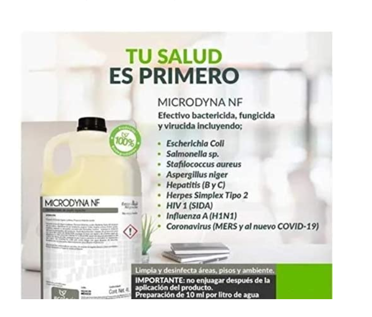 Desinfectante Microdyna Sanitizante cuaternario de 4ta generación rinde ...