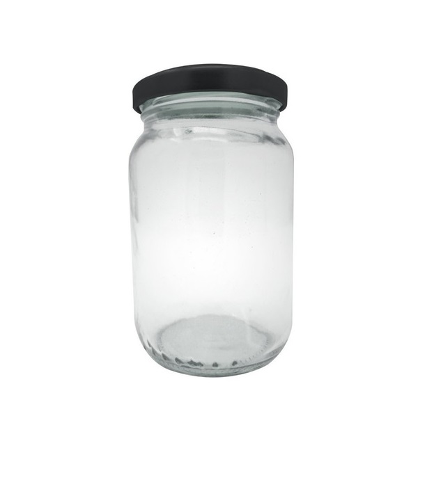 Frasco De Vidrio 235 Ml 8 Oz 48 Pz Recuerdos Dulceros Etc Tapa Negra.