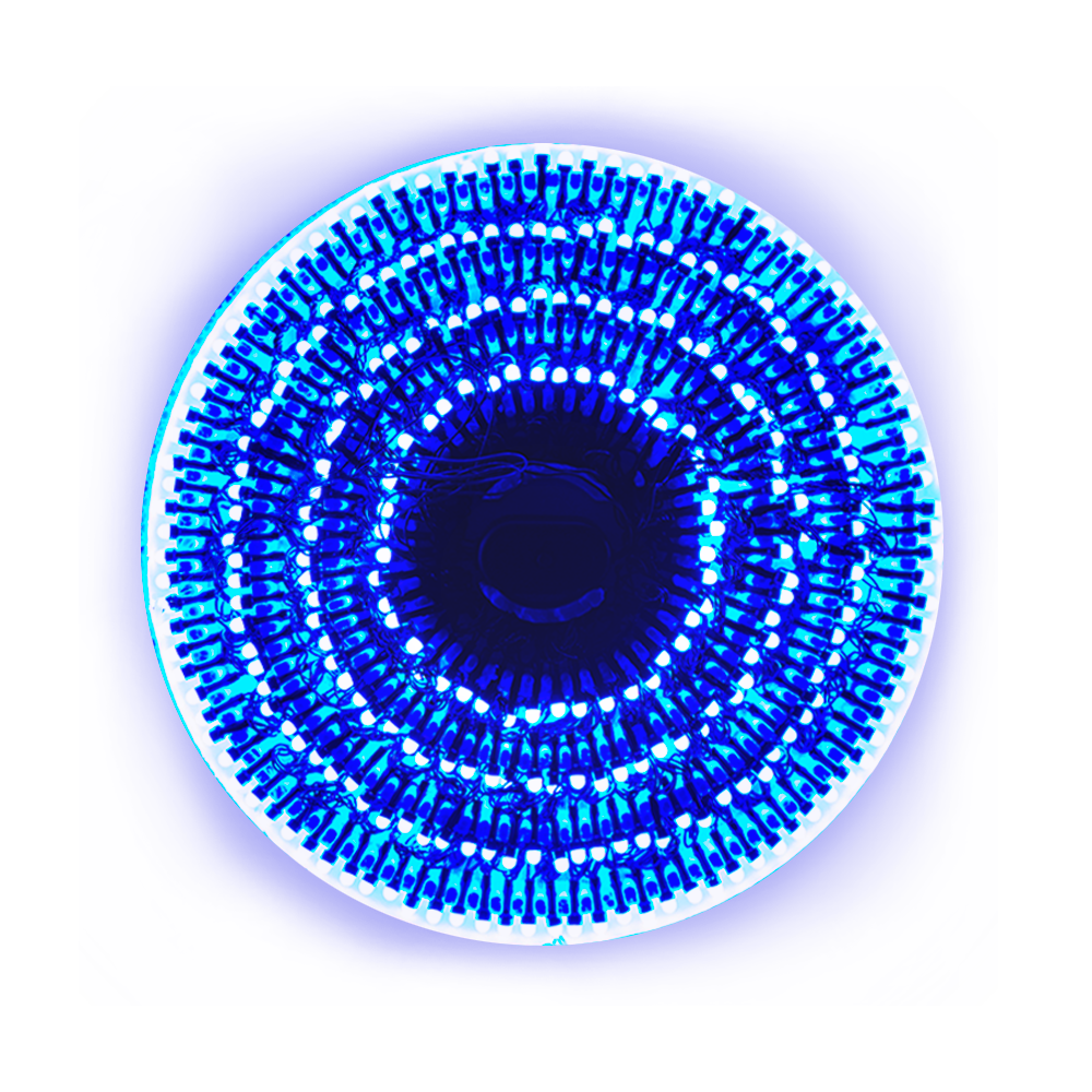 Adorno Serie Luz Led Azul 300 Focos 8 Funciones Cable Negro 14 mts