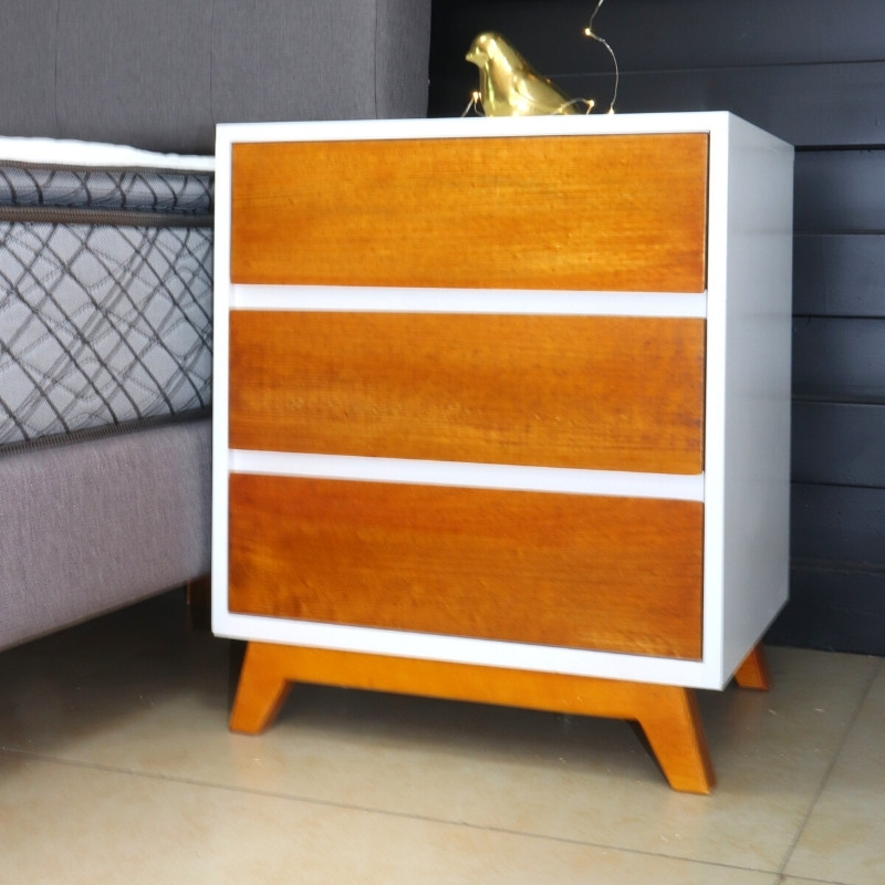 Buros Modernos Mesa Lateral de Servicio con 3 Cajones Nórdico ...