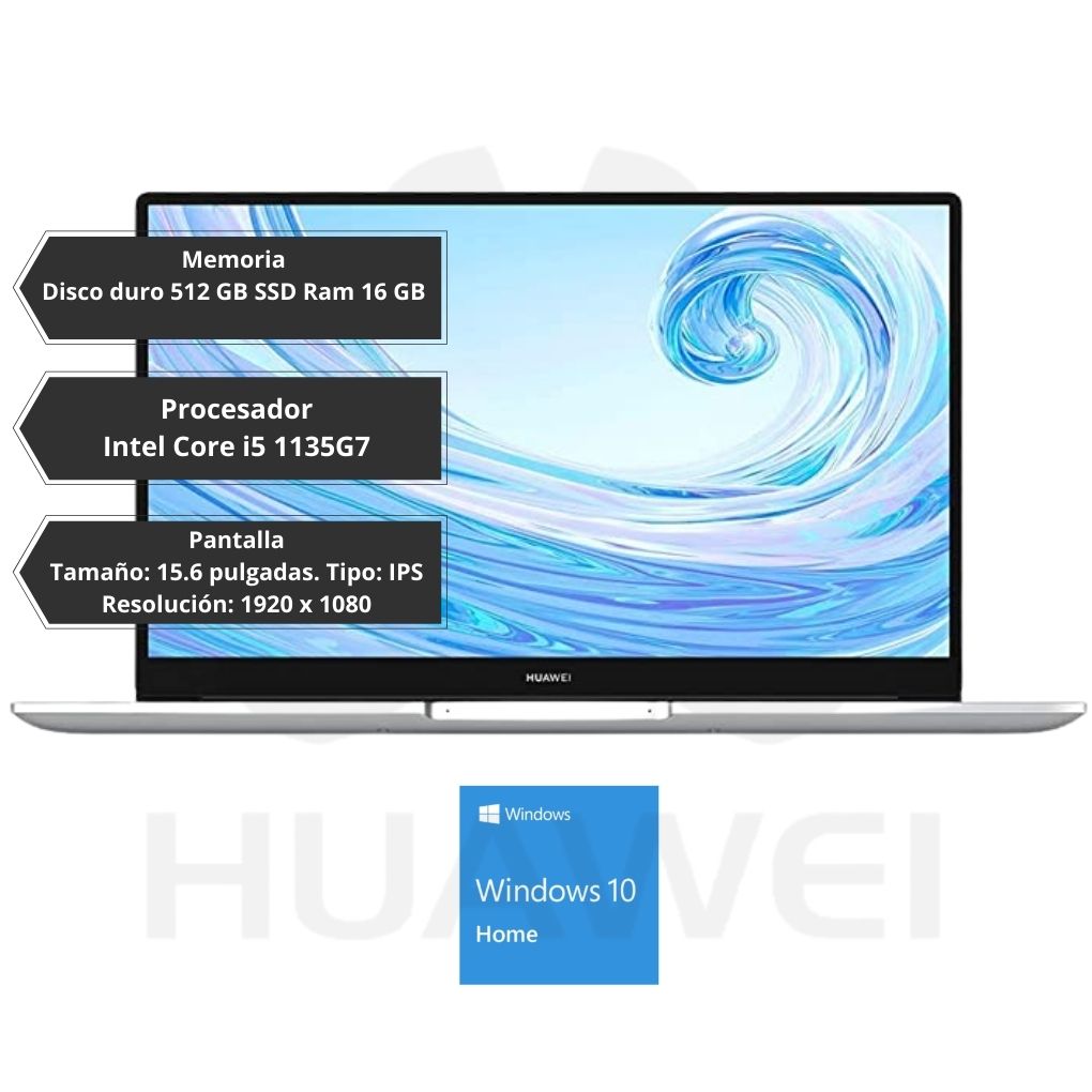 Laptop Huawei MateBook D15 15.6" Intel Core i5 10210U Disco duro 512 GB ...