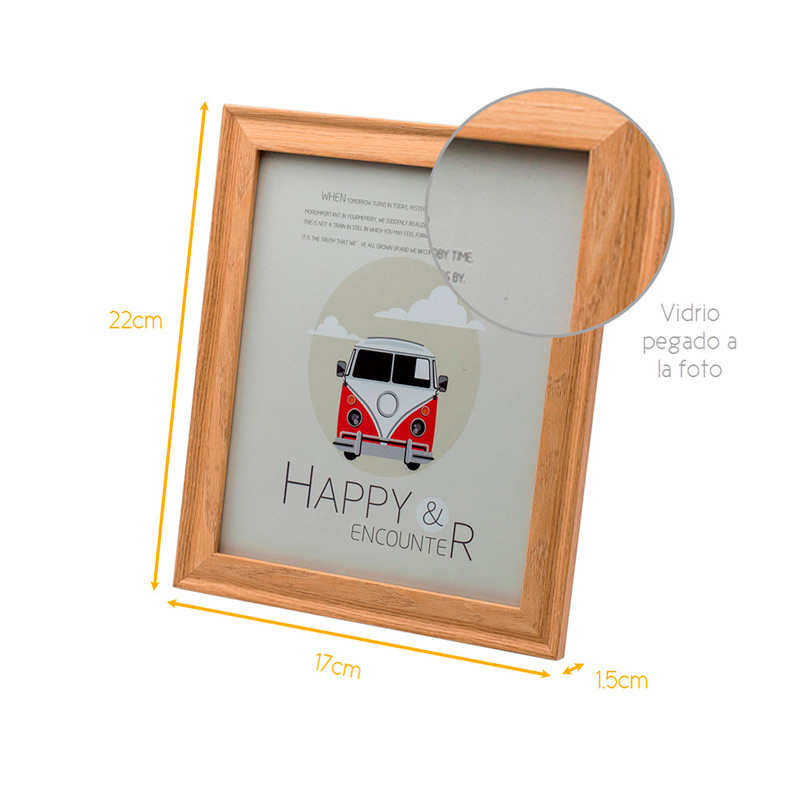 Portaretrato Madera 5x7 Babyshower Oficina Diploma Hw028