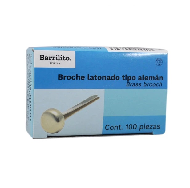 Broche Tipo Alemán De 15mm Caja Con 100 Piezas Barrilito