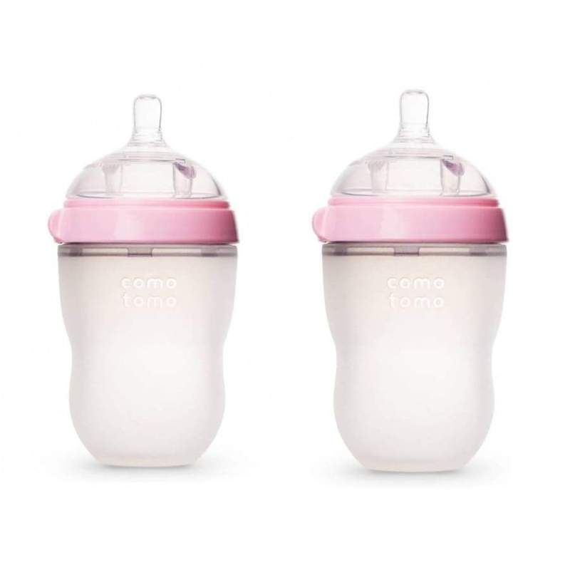Biberón Comotomo Tacto Natural Flujo Medio 3-6 Meses 250 Ml 2 Piezas Rosa