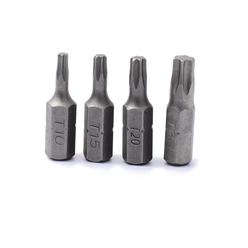 KIT 4 PUNTAS TORX ACERO S2 T10 T15 T20 T30 ESTRELLA