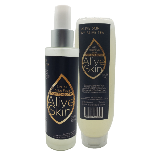 Alive Skin Kit cuidado facial 100% natural con KOMBUCHA, aceites ...